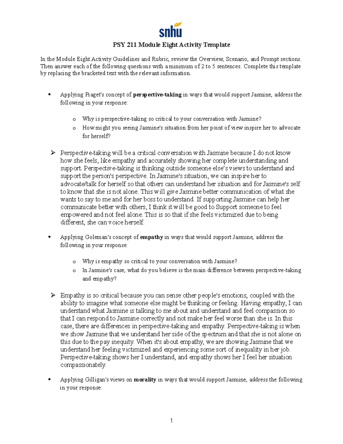 PSY 211 Module 8-1 Activity journal Template - PSY 211 Module Eight ...