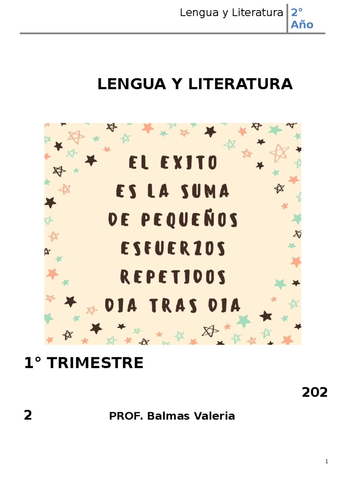 Cuadernillo 2 año- 1 trimestre - Lengua y Literatura 2° Año LENGUA Y ...