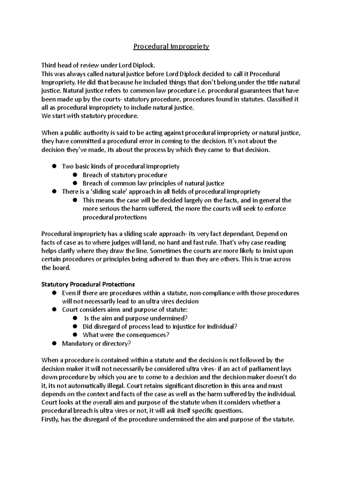 JR- Procedural Impropriety - Procedural Impropriety Third head of ...