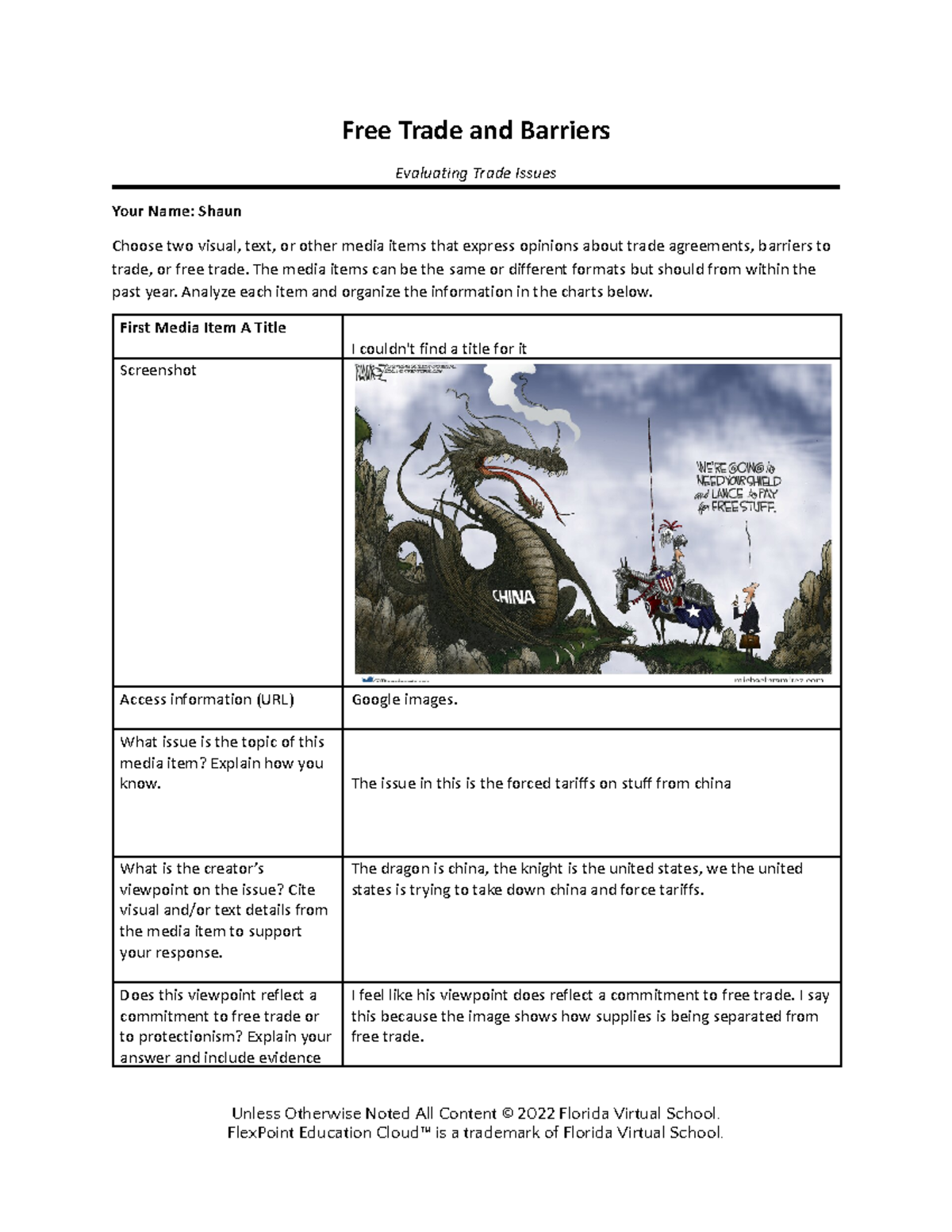 Free trade and barriers assignment template - Free Trade and Barriers ...