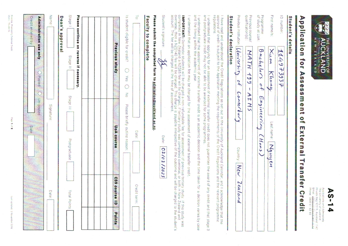 AS-14 Form - yes - Principles of Engineering Design - Studocu