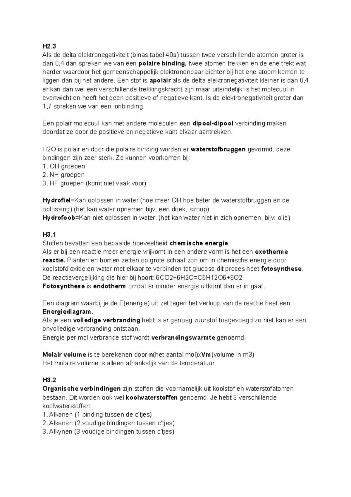 Scheikunde - H2. Als de delta elektronegativiteit (binas tabel 40a ...