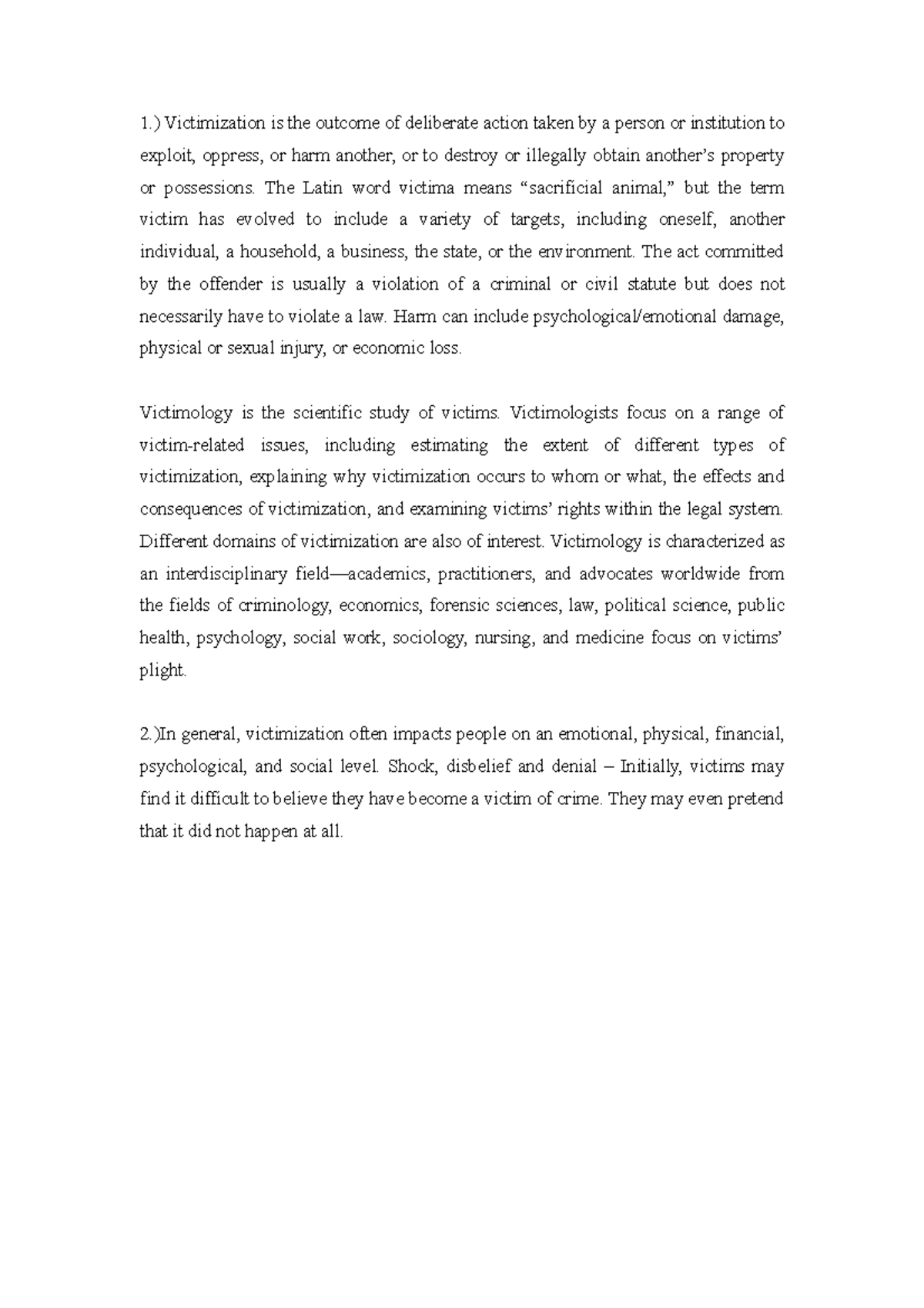 N17 Bsc Lecture Chap 17 1 Victimization Is The Outcome Of