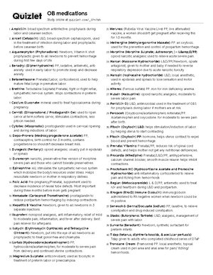 Common OB Medical Terminology Abbreviations - COMMON OB MEDICAL ...