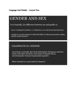 LG Overviews - Language And Gender - Weekly Overviews (Weeks 9/11/12/14 ...