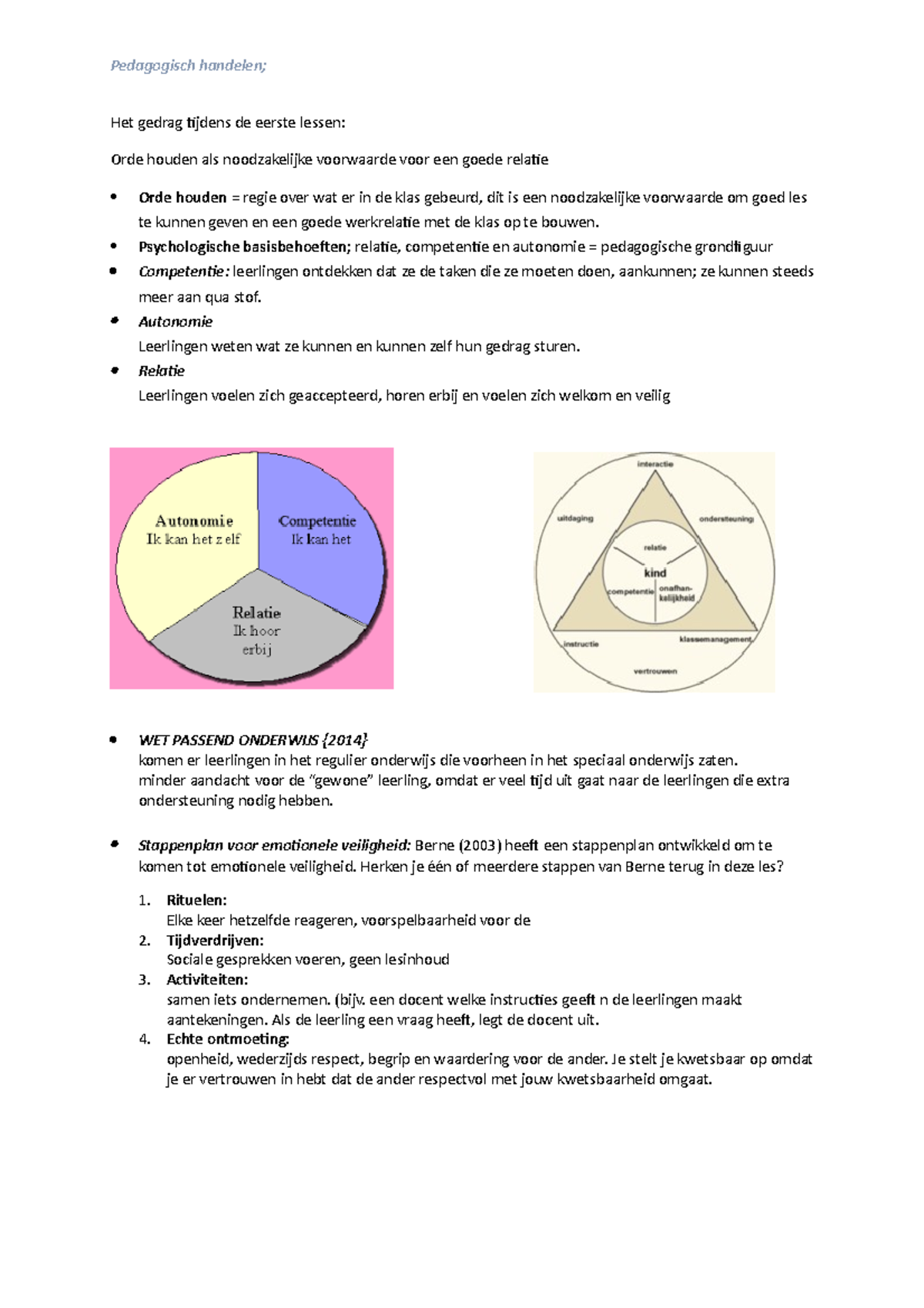 Korte samenvatting pedagogisch handelen - Pedagogisch Het gedrag ...