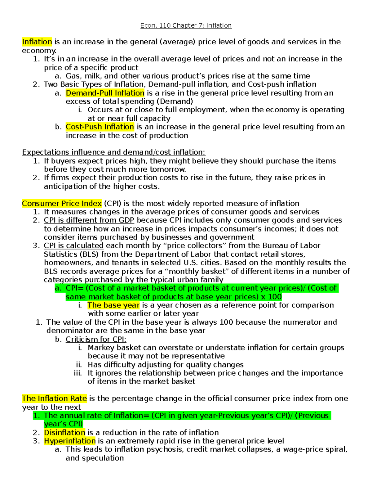 Chapter 7 - Professor Scott Sybeldon Econ. 110 - Econ. 110 Chapter 7 ...