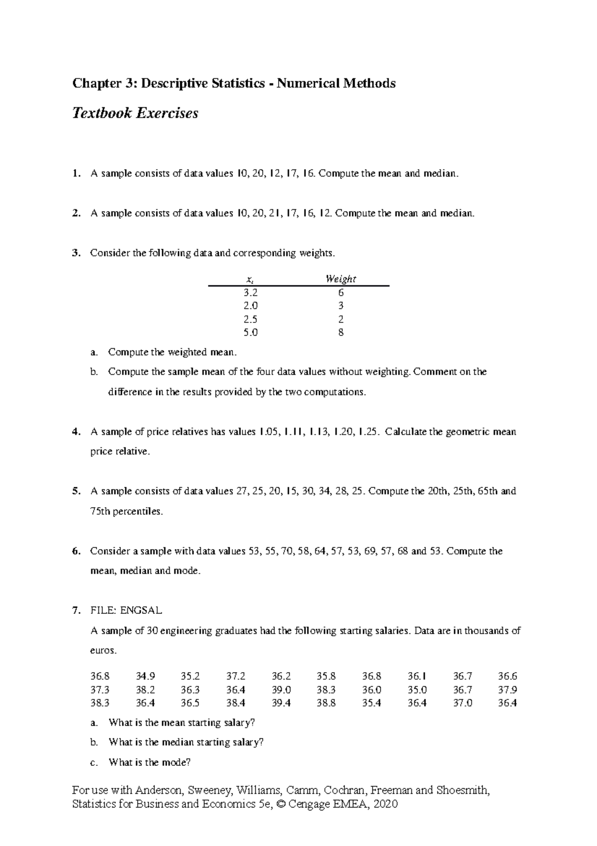 Chapter 3 - Chapter 3: Descriptive Statistics - Numerical Methods ...