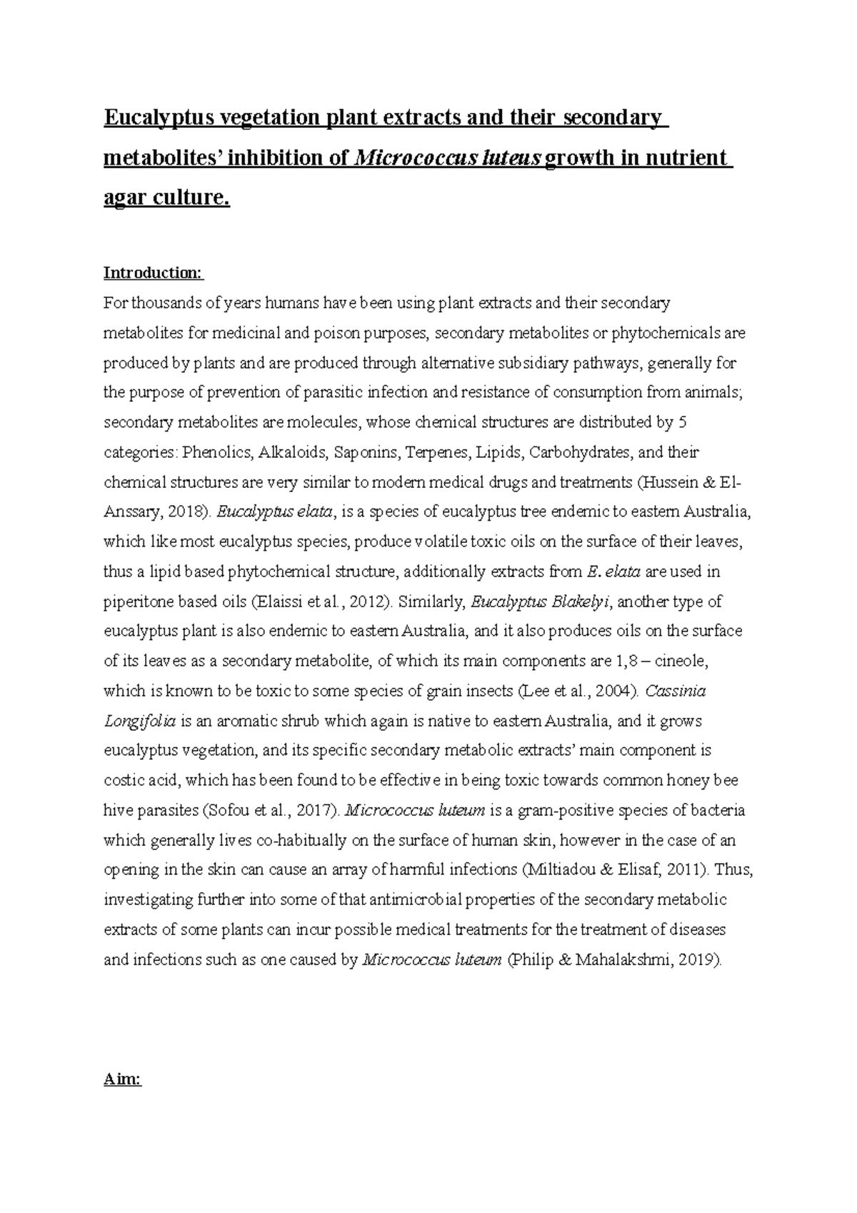 Antimicrobial Plant Extract Lab 3 - Eucalyptus vegetation plant ...