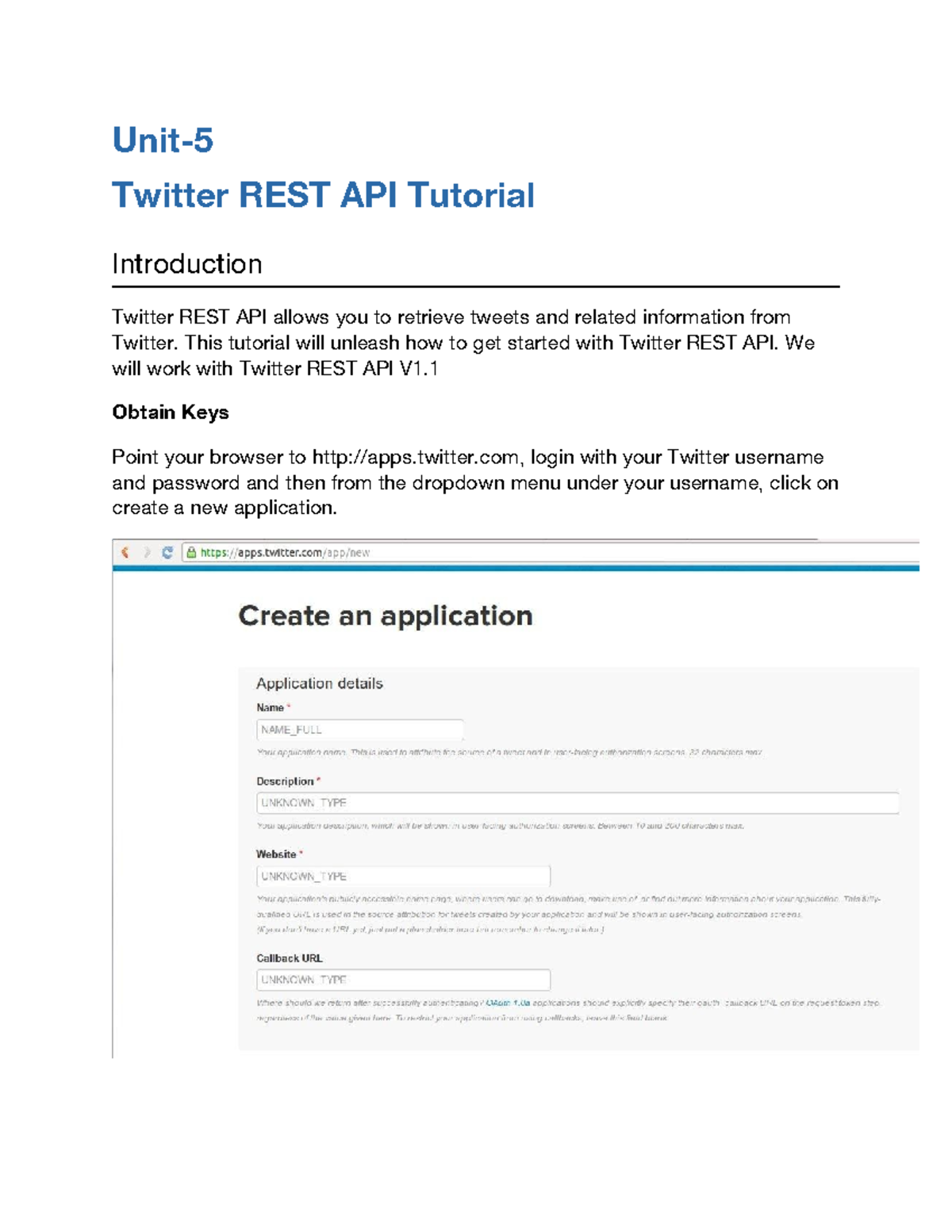 Unit 5 CMA notes - Unit- Twitter REST API Tutorial Introduction Twitter ...