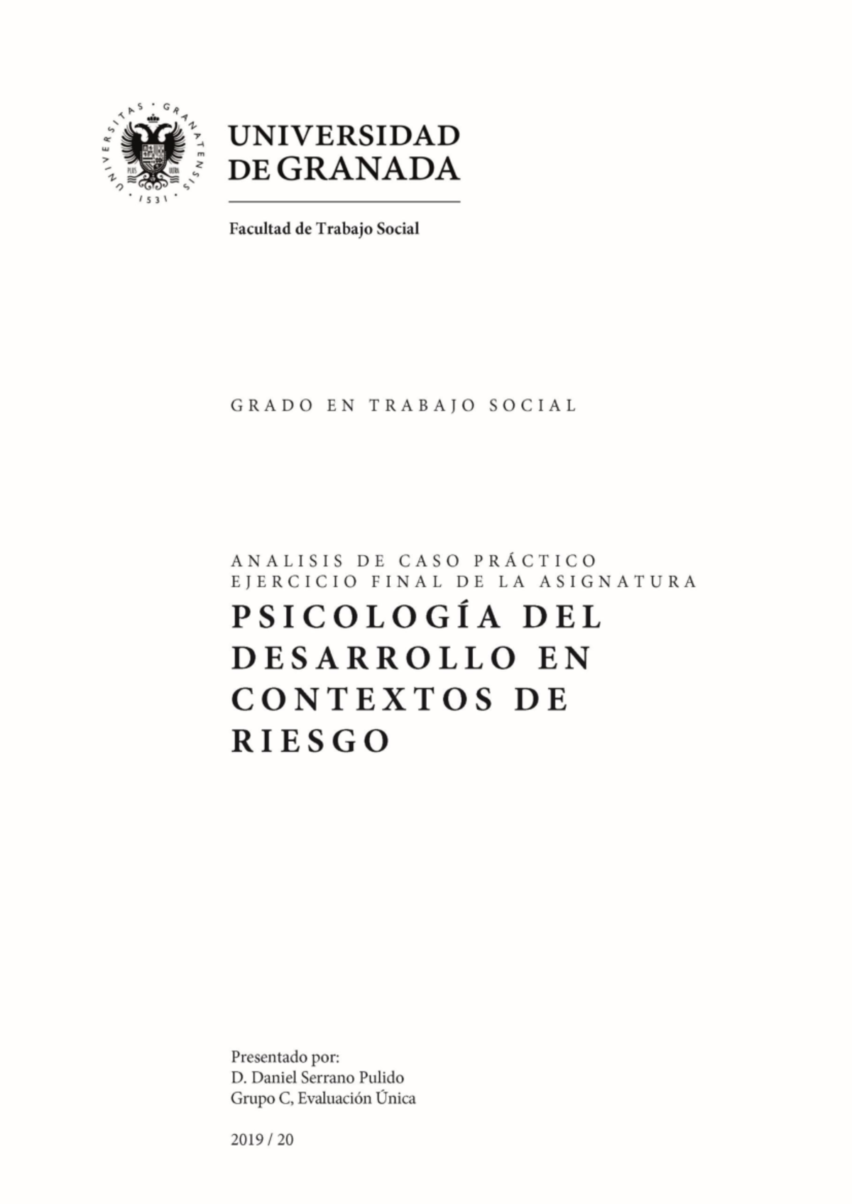 CASO Práctico PSICOLOGIA - Warning: TT: undefined function: 32 Warning: TT: undefined function ...