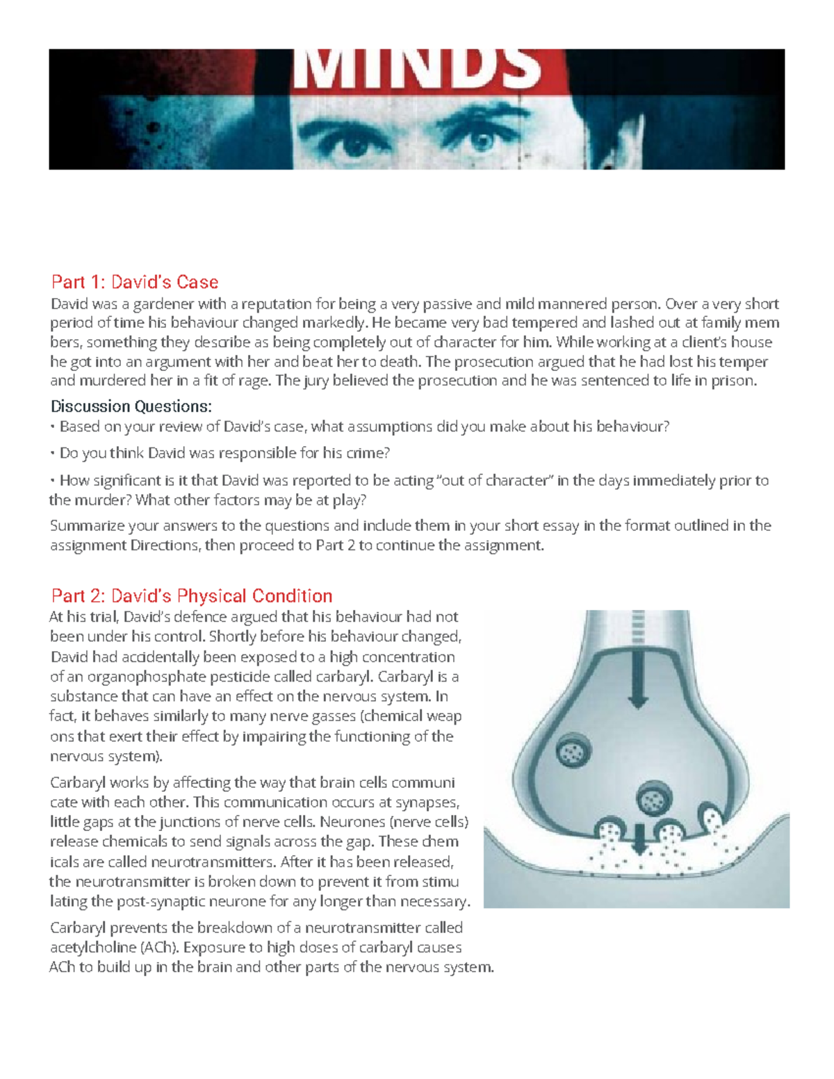 David's Case - Short Essay Assignment. - David’s Case Part 1: David’s ...