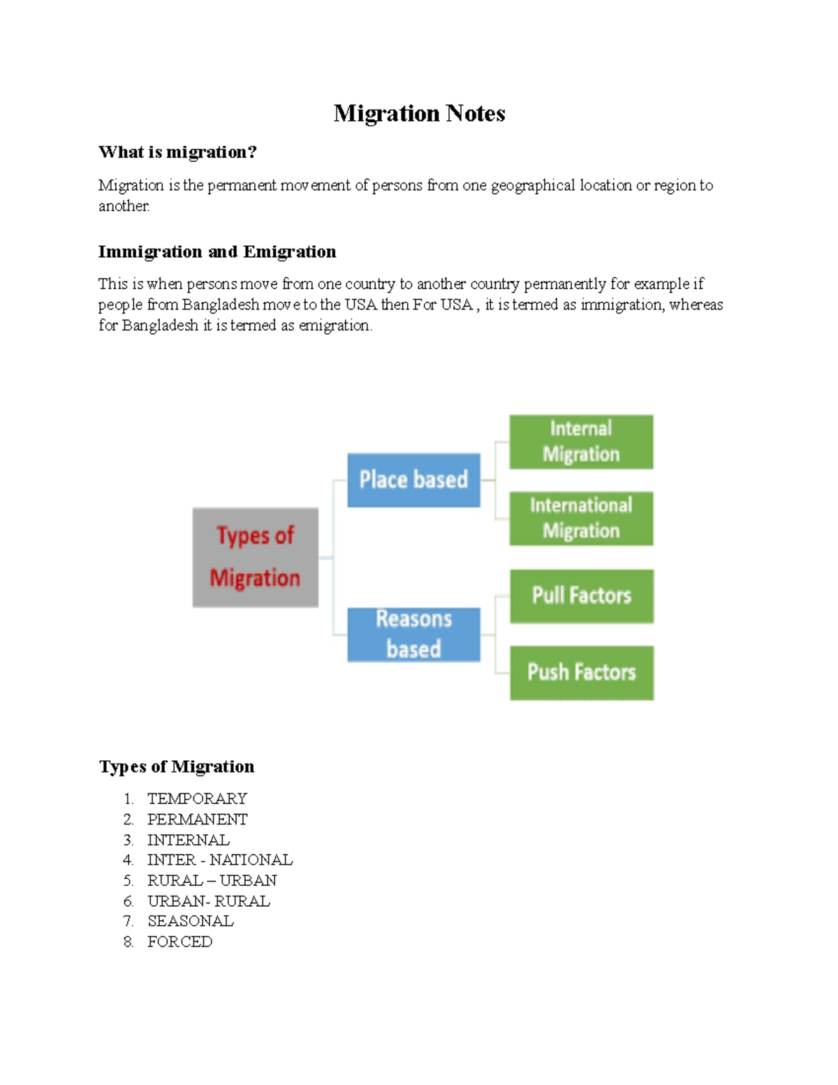 Migration Notes - Migration Notes What is migration? Migration is the ...