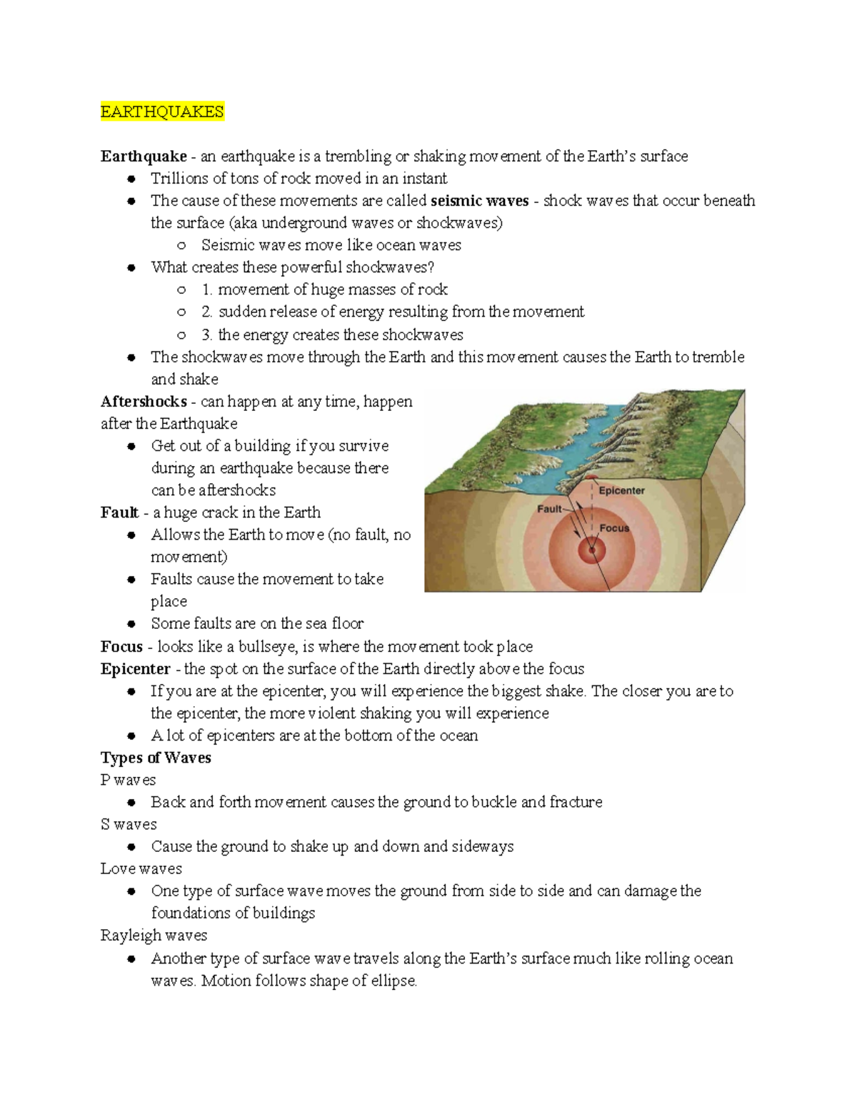 Earthquakes, Tsunamis, Volcanoes - EARTHQUAKES Earthquake - an ...