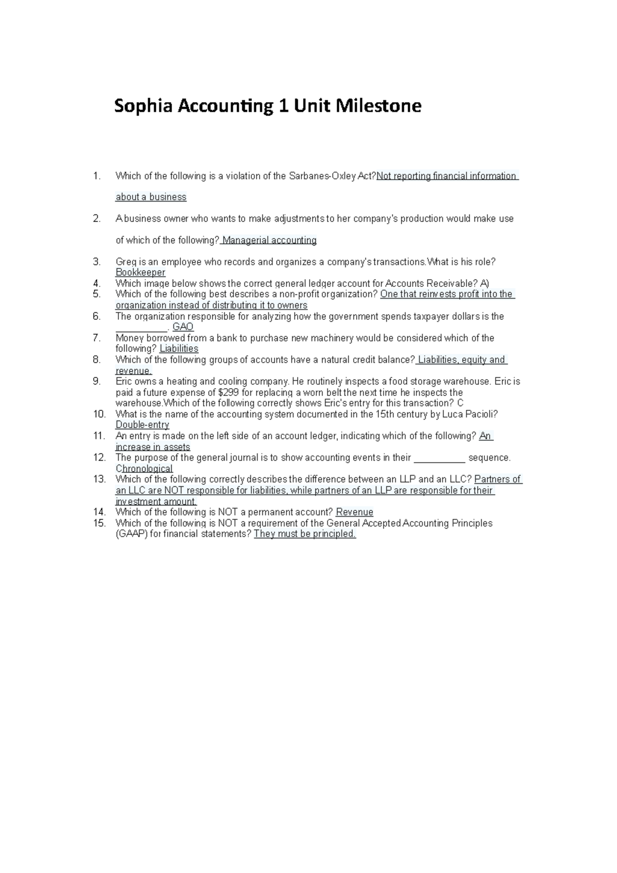 Sophia Accounting 1 Unit Milestone 1 - Sophia Accounting 1 Unit ...