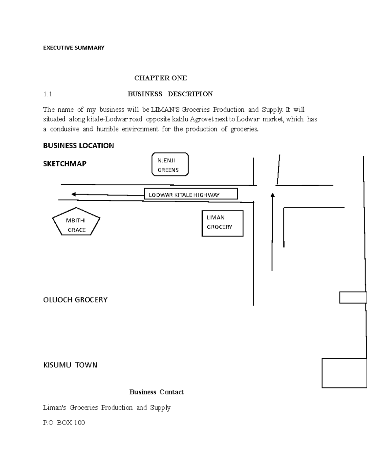 Executive Summa-WPS Office - EXECUTIVE SUMMARY CHAPTER ONE 1 BUSINESS DESCRIPION The name of my ...