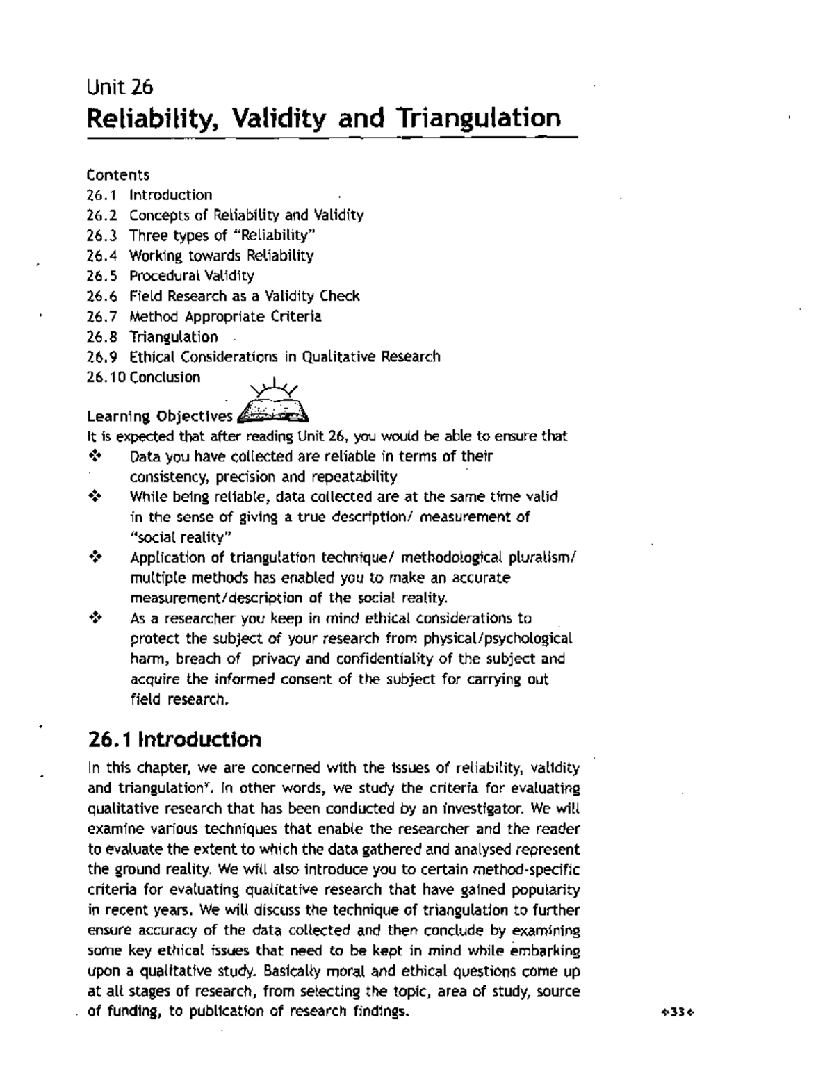 Unit-26 - PDF - Unit 26 Reliability, Validity and Triangulation Contents 26 lntroduction 26 ...