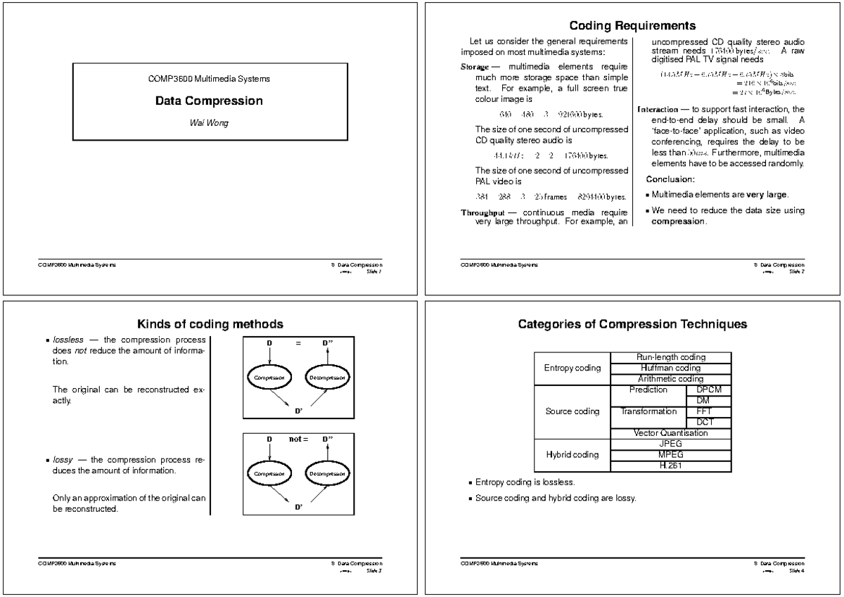 Unit8 - they are lecture notes as issued by the lecturer - COMP3600 ...