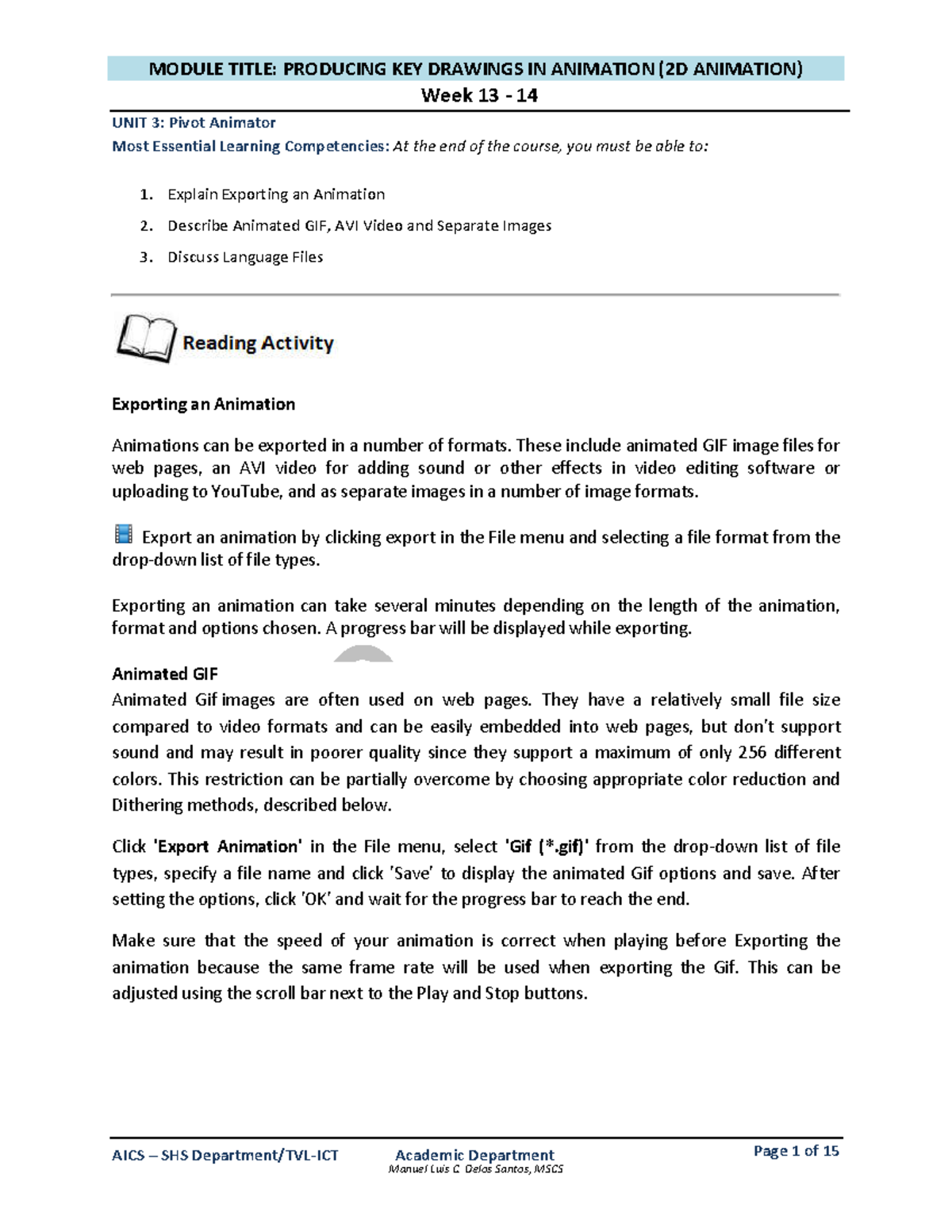 Week13-14 CM CP1211 - MODULES G12 - MODULE TITLE: PRODUCING KEY ...