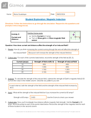 Electromagnetic Induction gizmo answer key - Activity A ...