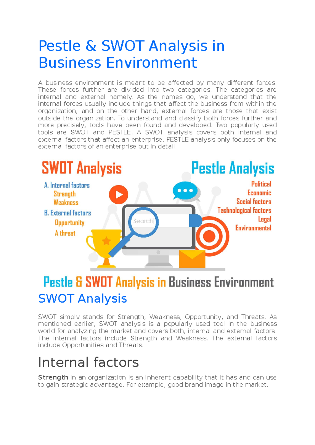 Business Environment Notes - Pestle & SWOT Analysis in Business ...