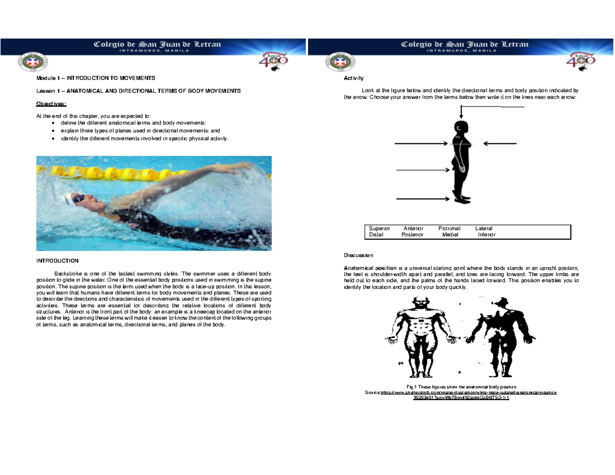 Module-1 - test - Module 1 – INTRODUCTION TO MOVEMENTS Lesson 1 ...