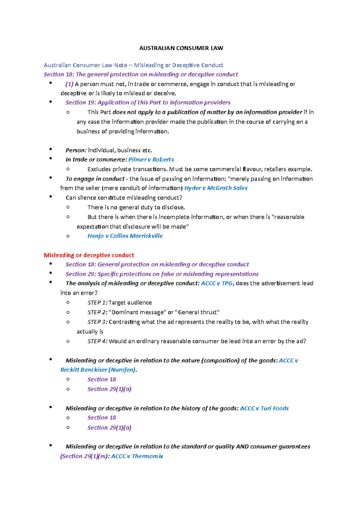 Australian- Consumer-LAW - AUSTRALIAN CONSUMER LAW Australian Consumer ...