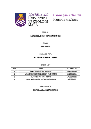 MGT269 Letter of Declining Order - Business Communication - UiTM - Studocu