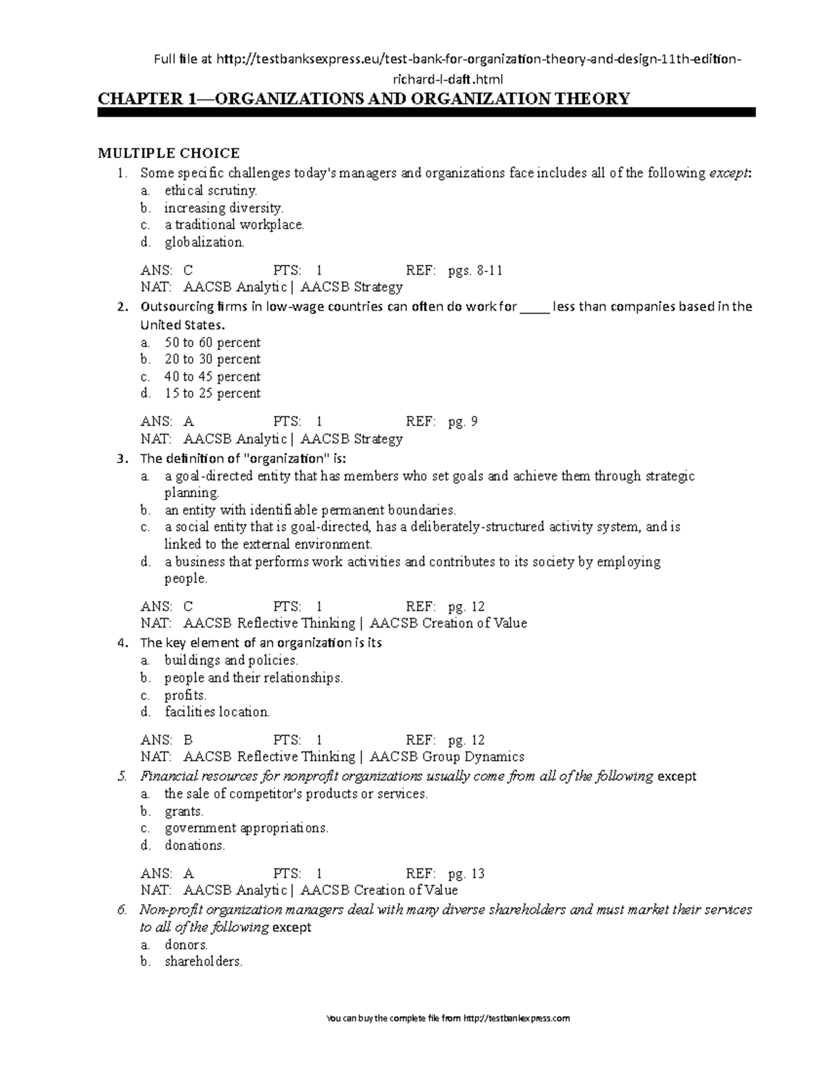 Daft-Organization Theory and Design 11e - richard-l-daft CHAPTER 1 ...