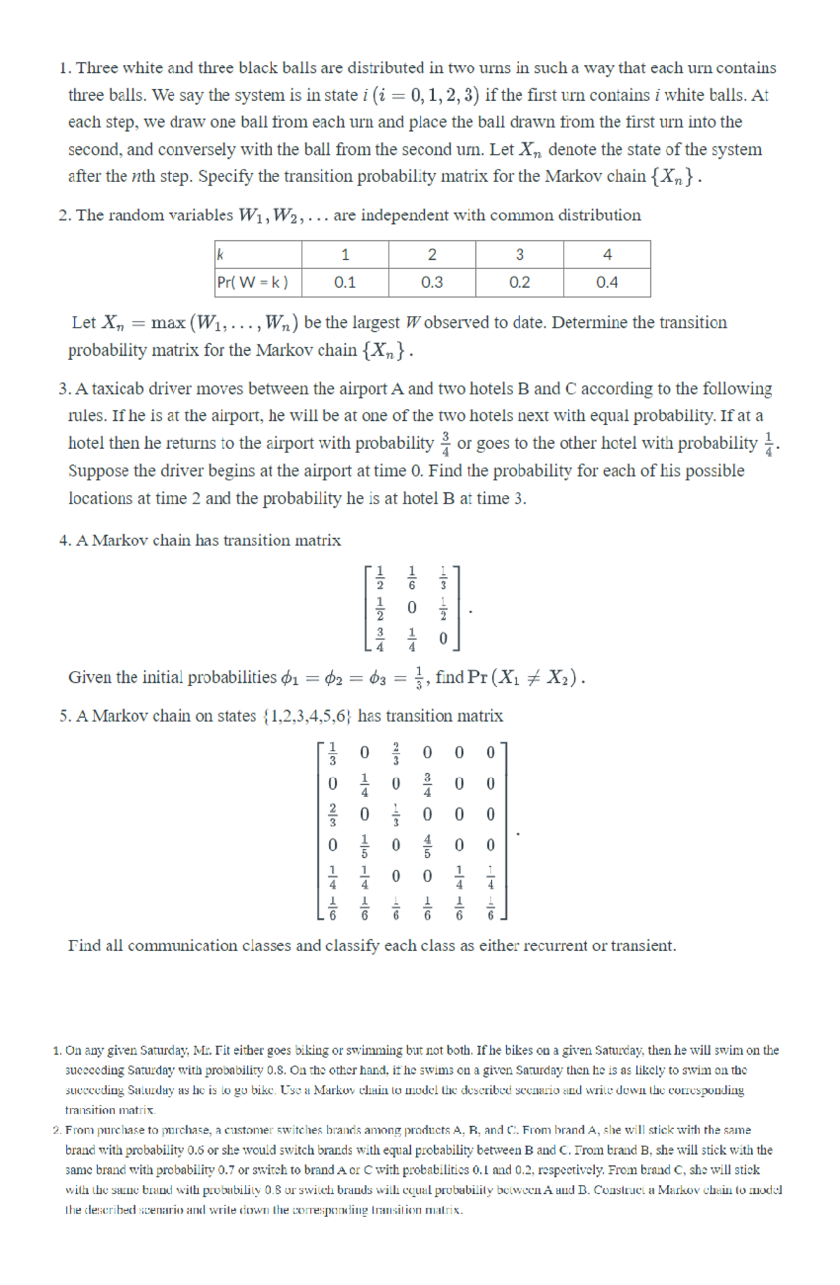Sample exam - Stochastic Processes - Statistics - Studocu