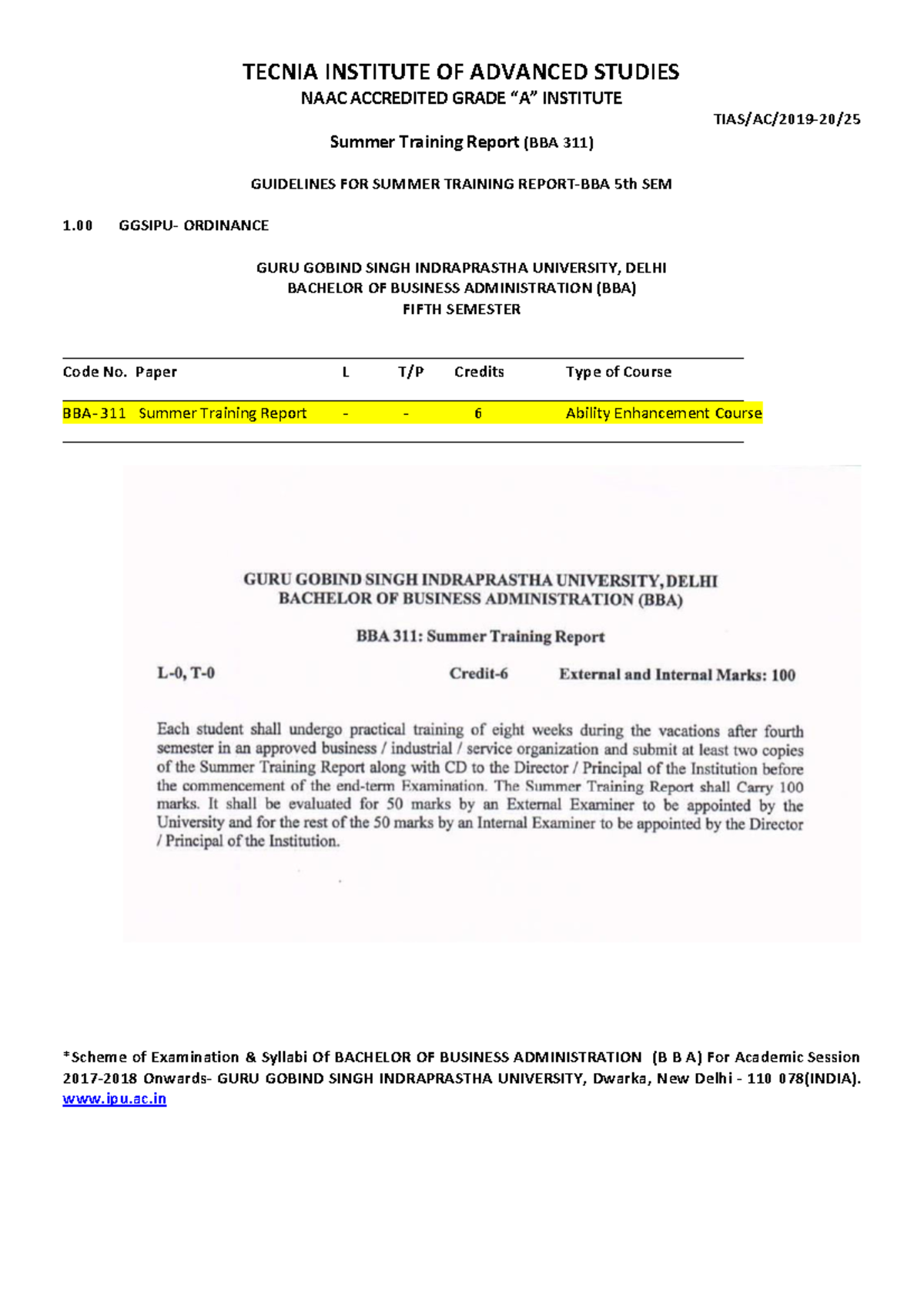 52-Summer-Training-Report-Viva-Voce BBA-1 - NAAC ACCREDITED GRADE