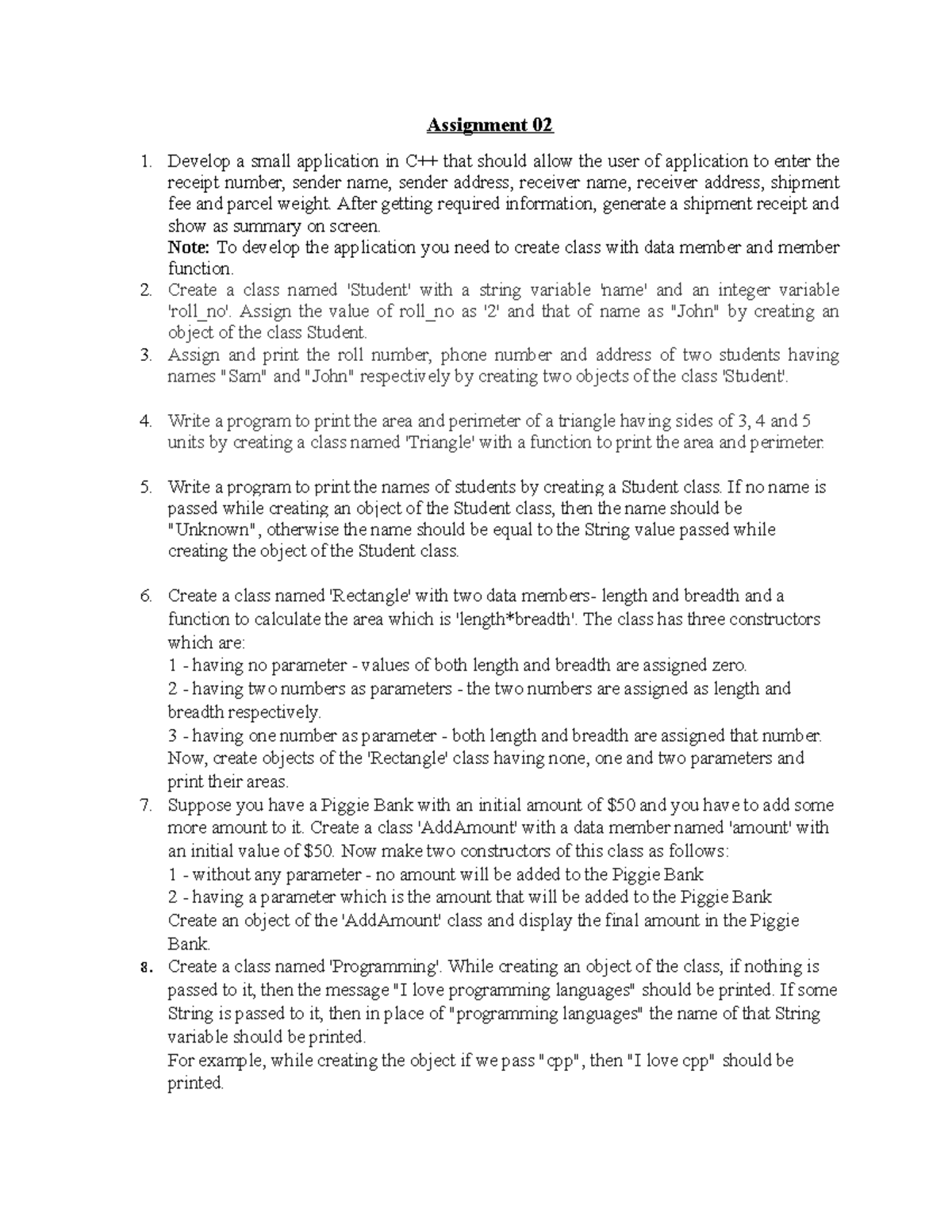 Assignment 002 - IS US AMNHNS - Assignment 02 Develop a small ...