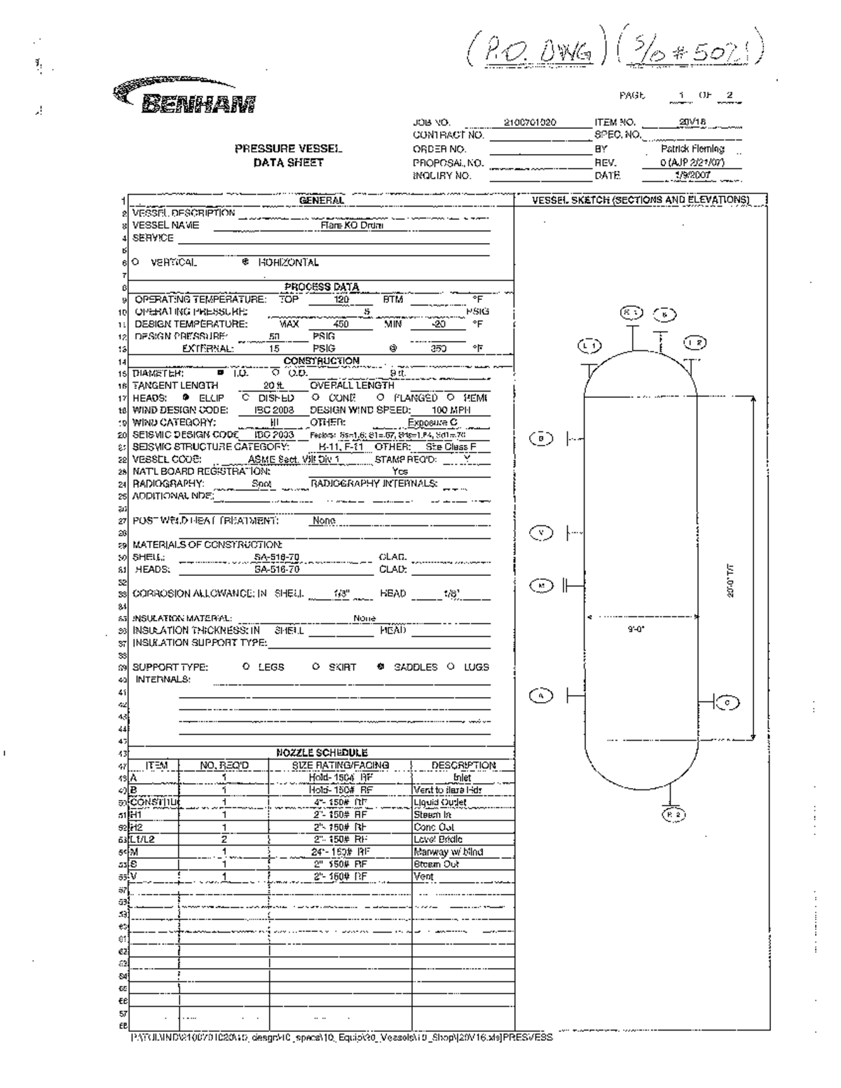 5021- Datasheet - tanque - mecanica de fluidos - Studocu