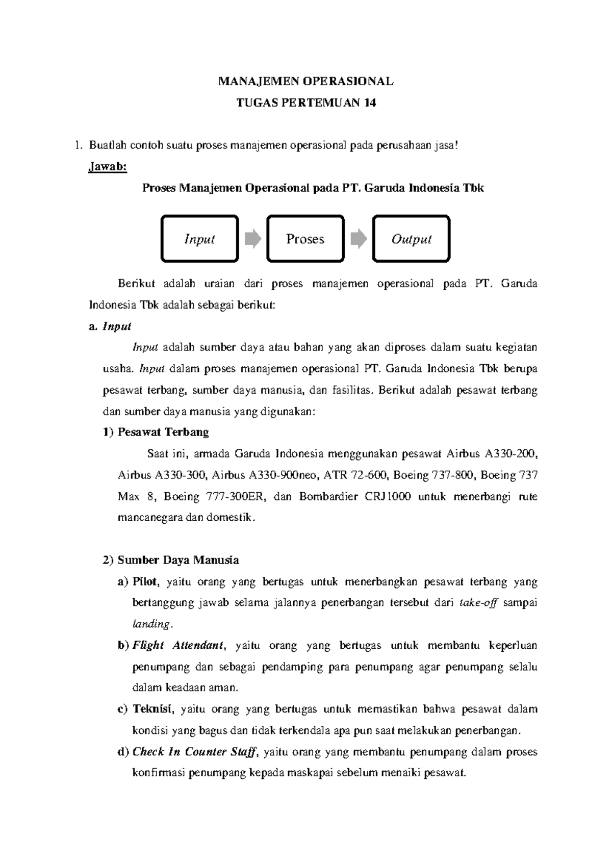 Tugas Manajemen Operasional - MANAJEMEN OPERASIONAL TUGAS PERTEMUAN 14 ...