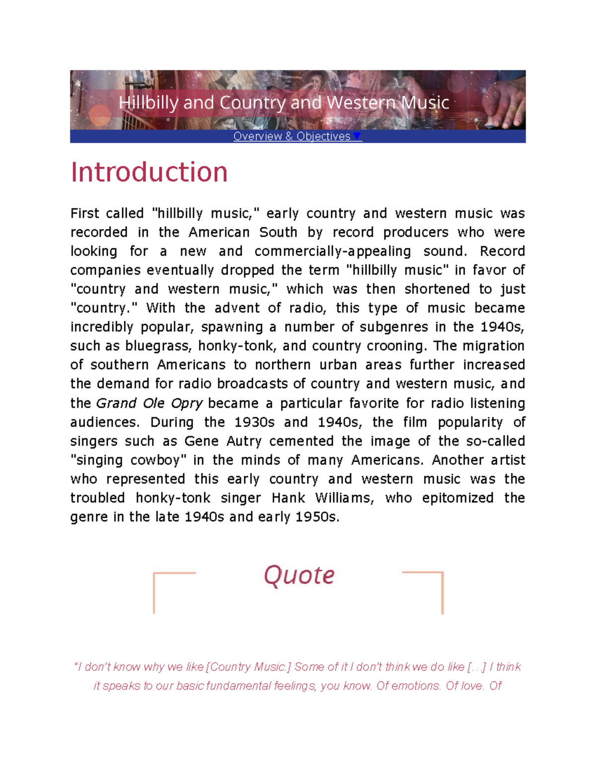 Lesson 4 - Lecture notes 4 - Overview & Objectives Introduction First ...