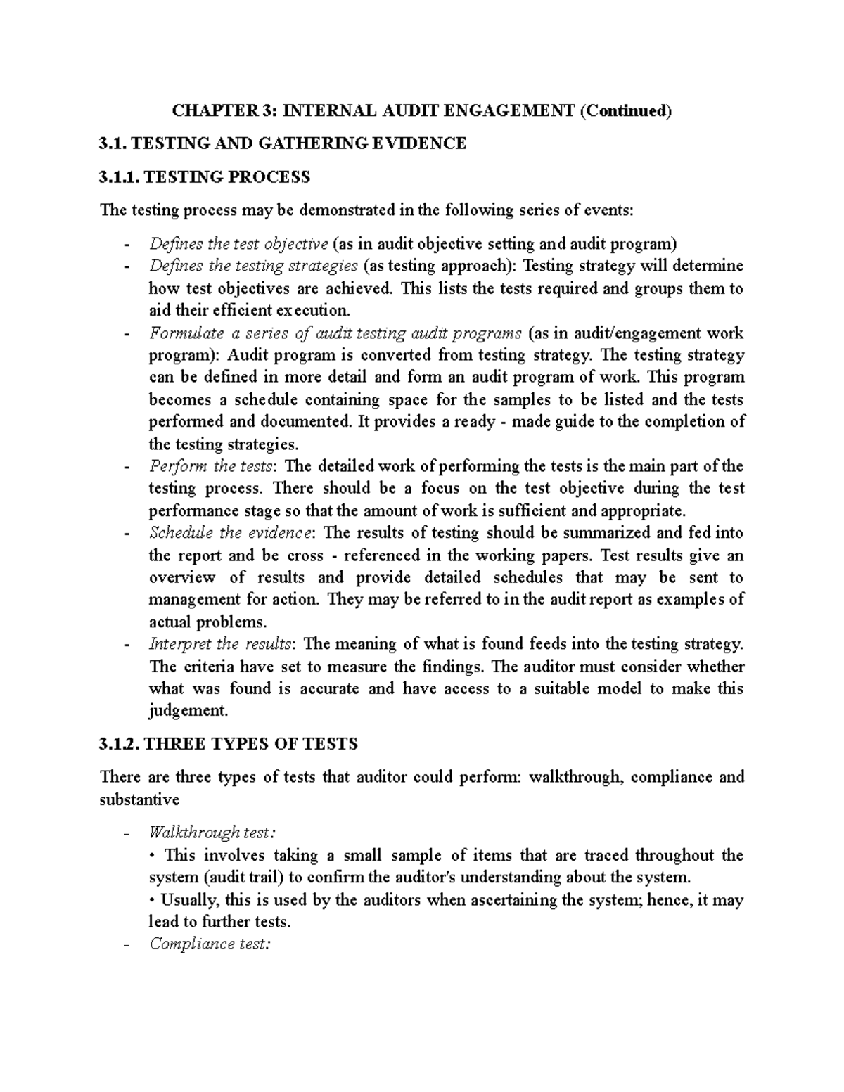 Chapter 3 - AAFS 3 - aaa - CHAPTER 3: INTERNAL AUDIT ENGAGEMENT ...