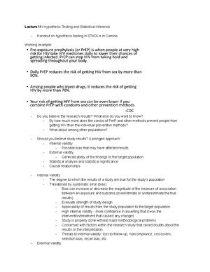 Lecture 13 - Magid - Lecture 13: Confounding and Effect Modification Confounding is the other ...