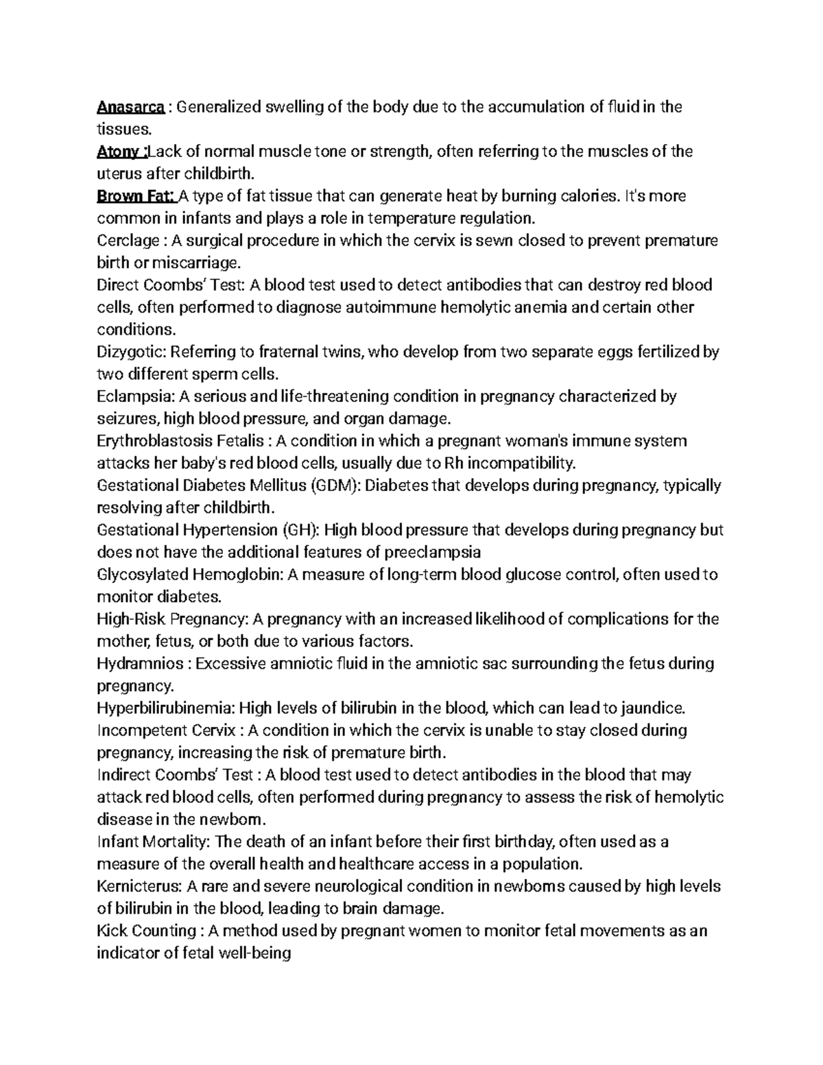 Untitled document - assignment of diseases - Anasarca : Generalized ...