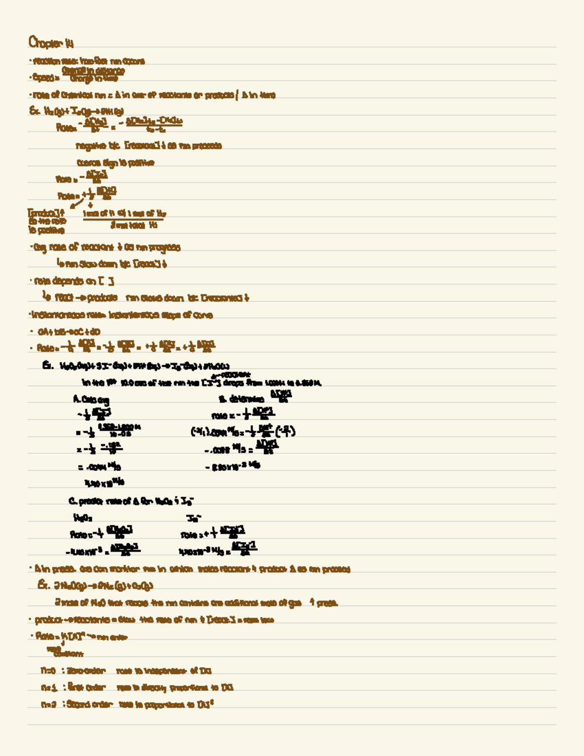Textbook - these are from class - Chapter 14 reactionrate:howfast rxn ...