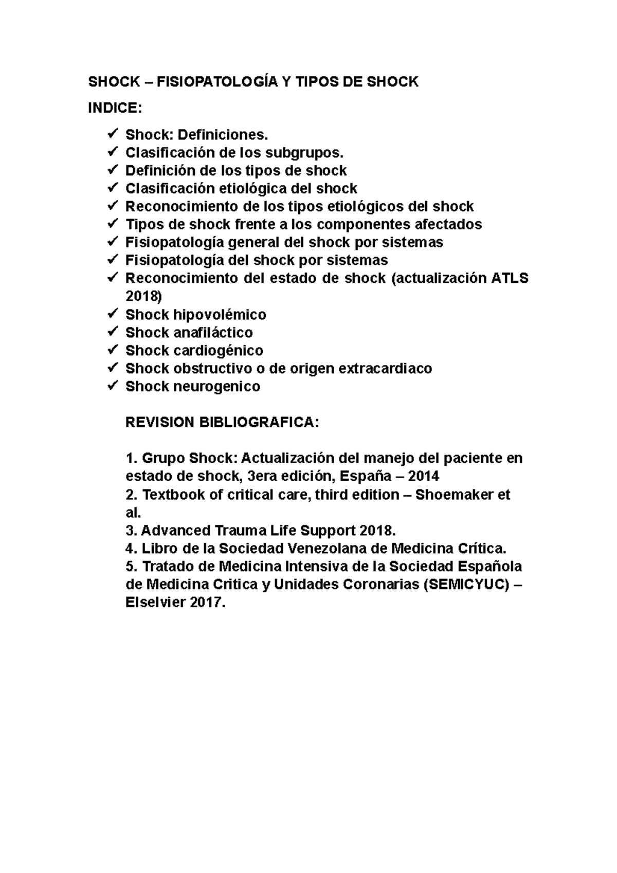Shock, Bases Fisiopatologicas - SHOCK – FISIOPATOLOGÍA Y TIPOS DE SHOCK ...