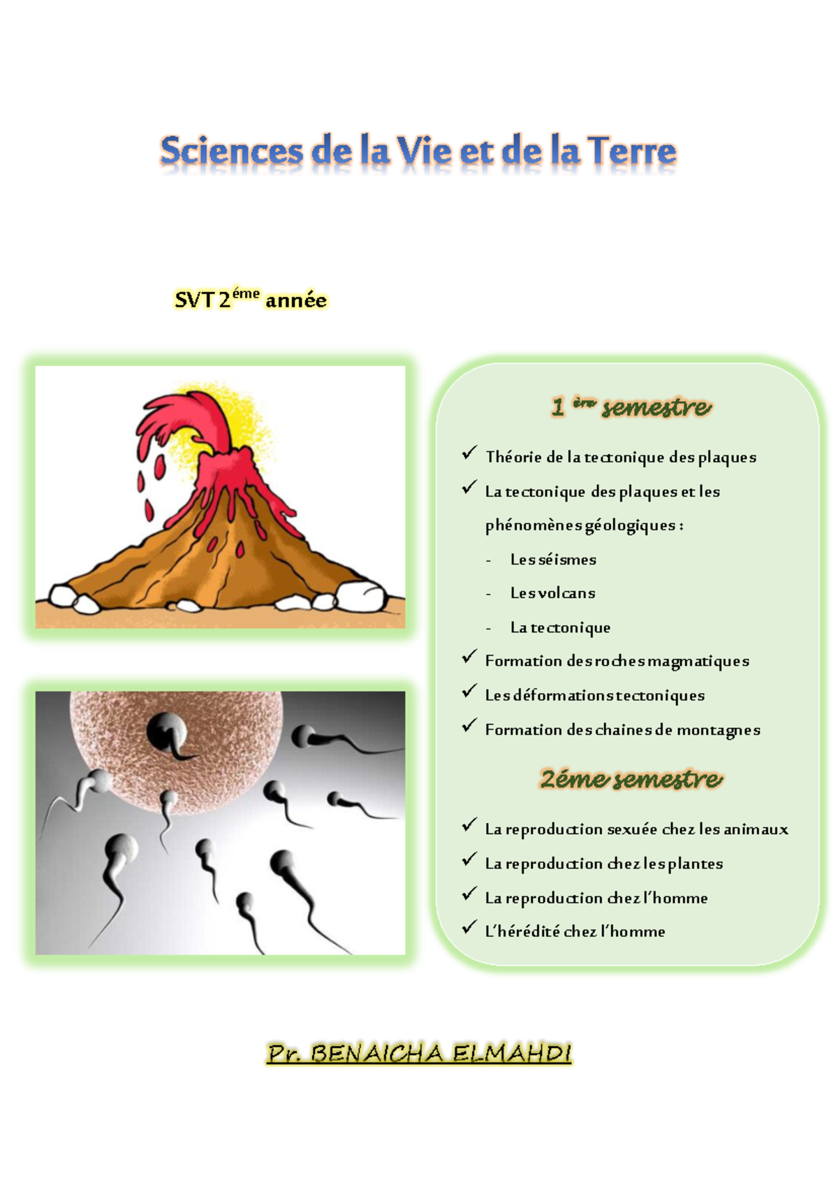 Cours SVT 2éme année - SVT 2 éme année 1 ère semestre Théorie de la ...