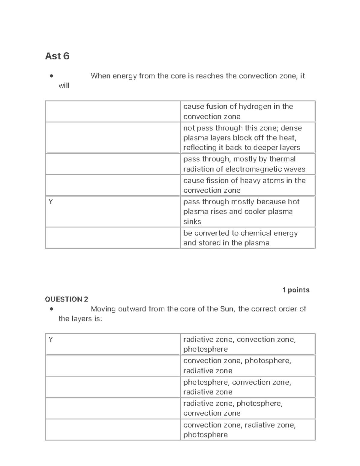 Astronomy Quiz: Sun Stars and Spectra - Studocu