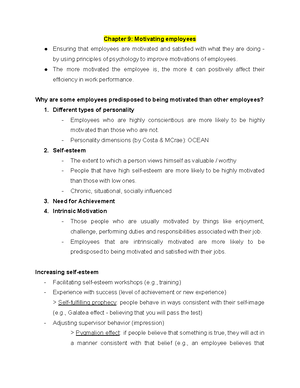 Industrial Organizational reviewer - CHAPTER 1 Introduction to I/O Psychology K3A – Psych, 2022 ...