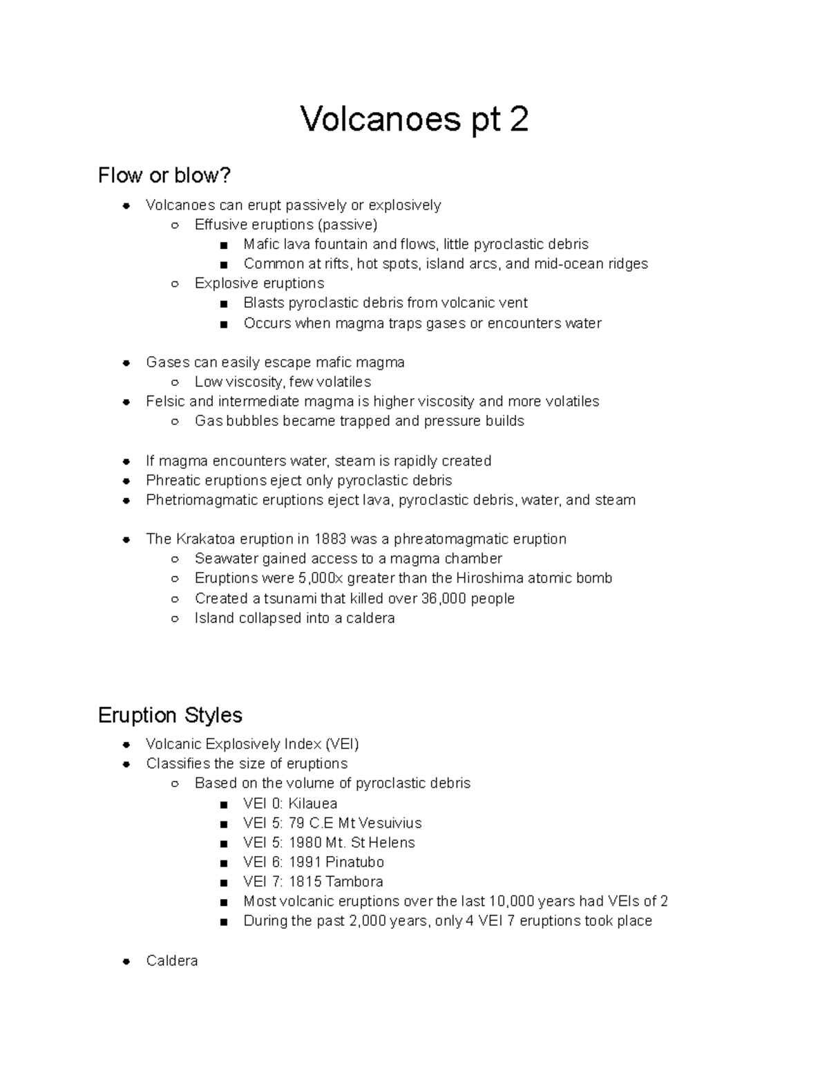 Volcanoes pt 2 - Volcano notes part 2 Natural Disasters - Volcanoes pt ...