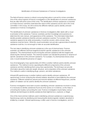 Forensic Analysis of Fibers and Textiles in Criminal Investigations ...