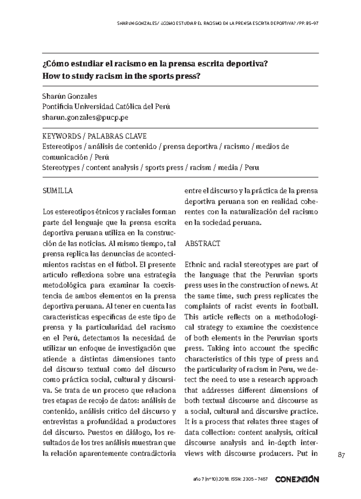 Gonzales 2019 - lnkas fkaw sk fndkf nasf nsdk nsaekcnknknknk - 87 año 7 ...