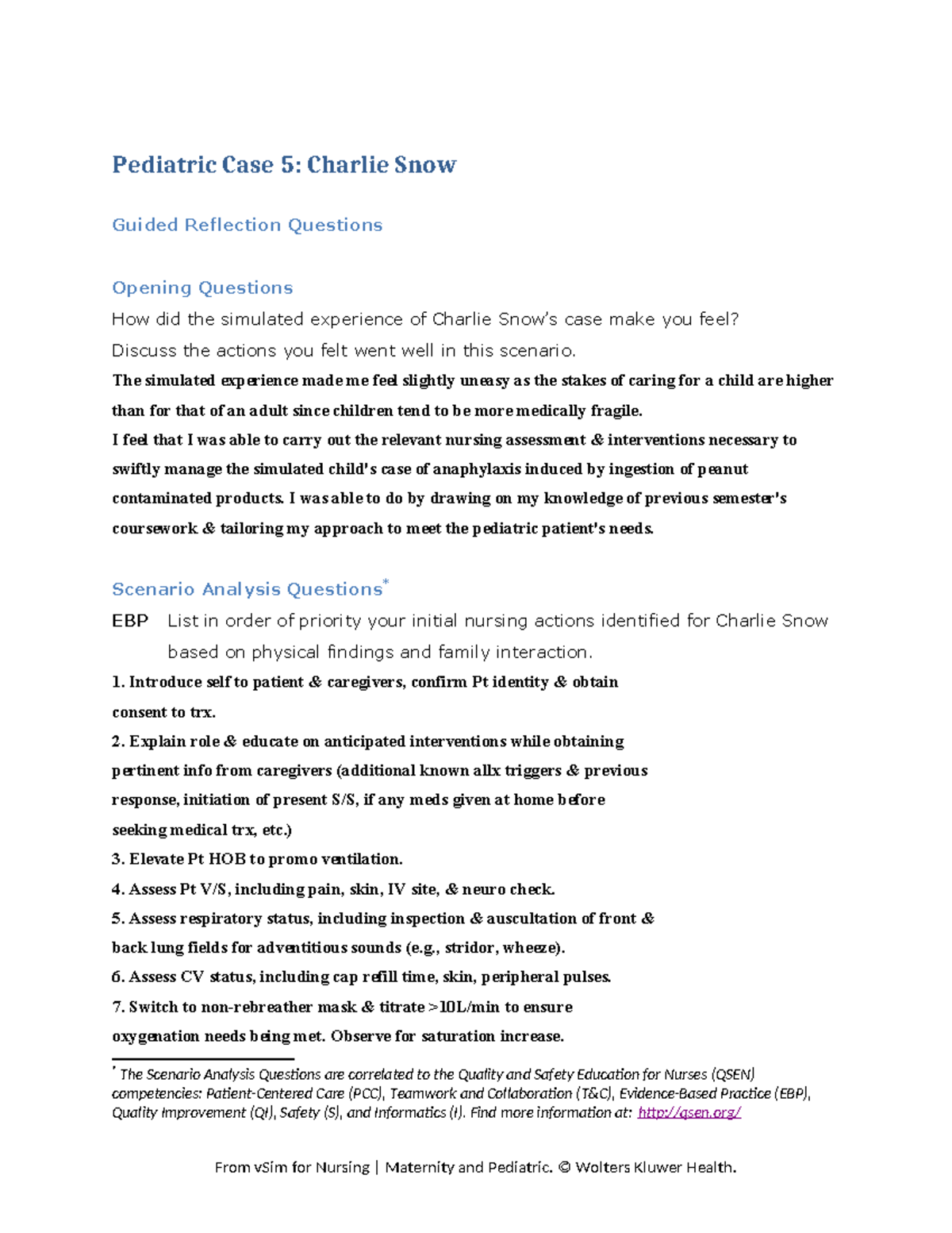 Ped Case 05 Charlie Snow v Sim2 GRQ - Pediatric Case 5: Charlie Snow ...