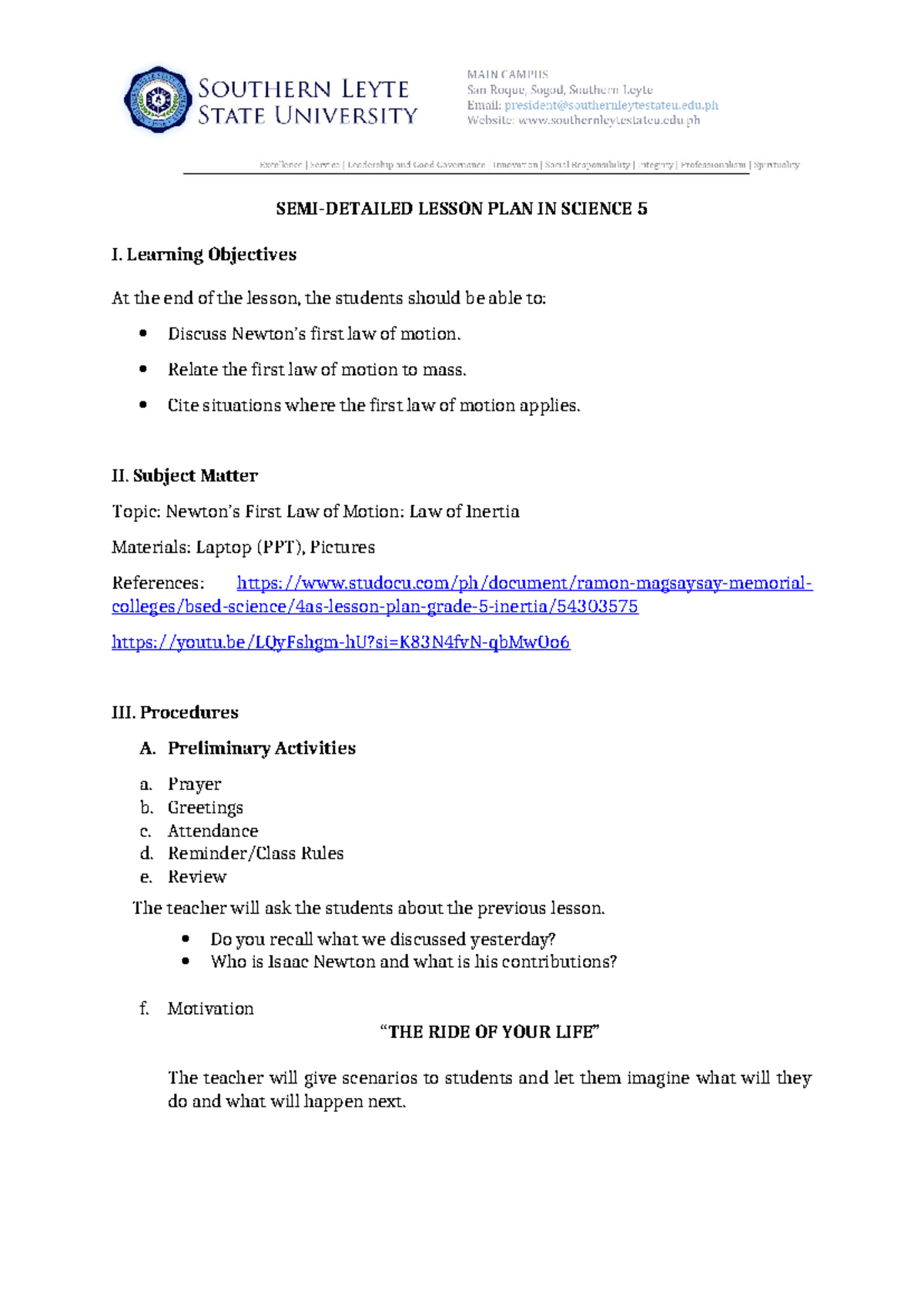 Banal - Lesson PLAN Science 5 - SEMI-DETAILED LESSON PLAN IN SCIENCE 5 ...