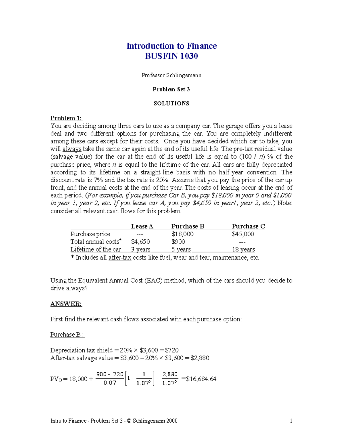 PSample Exam FINANCE Questions and answers - Introduction to Finance ...