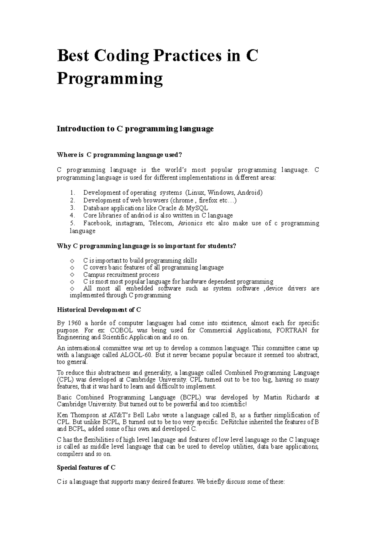 Introduction+to+C+ - Material is easy tp prepare - Best Coding ...